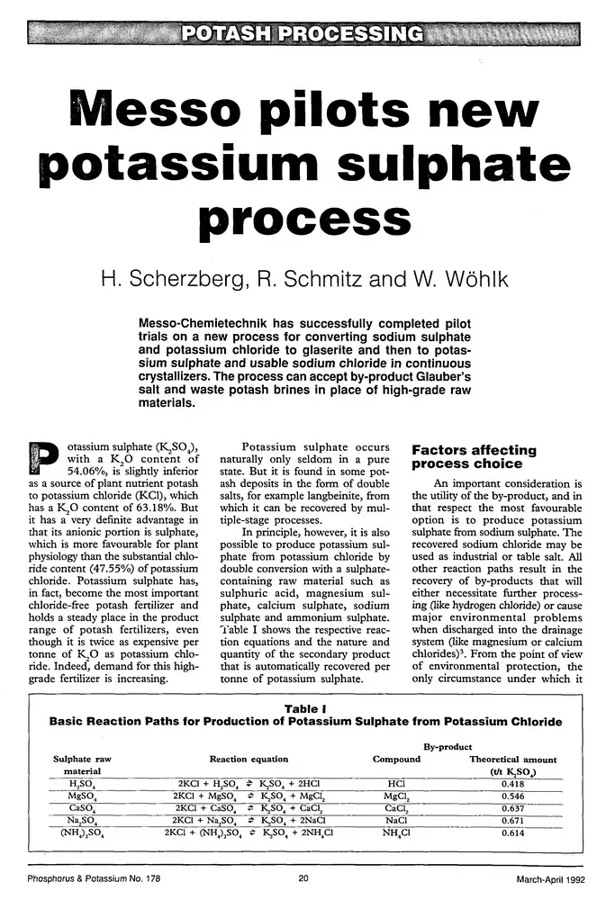 Messo pilots new potassium sulphate process