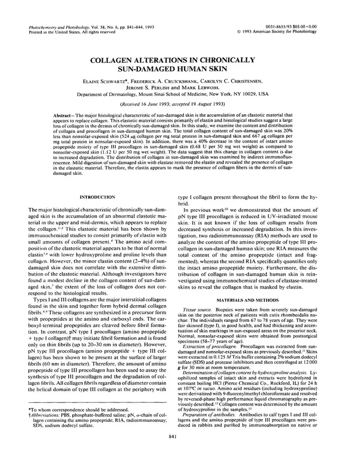 Collagen alterations in chronically sun-damaged human skin