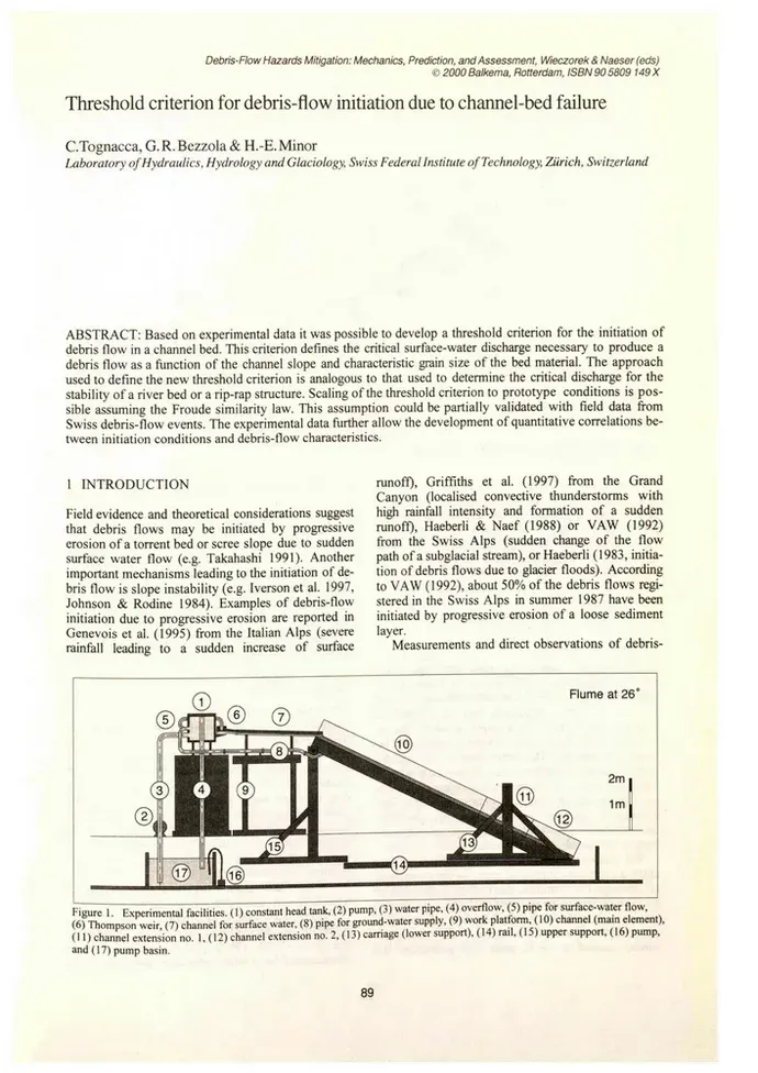 Threshold criterion for debris-flow initiation due to channel-bed failure
