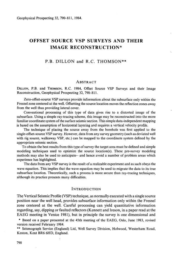 Offset source VSP surveys and their image reconstruction