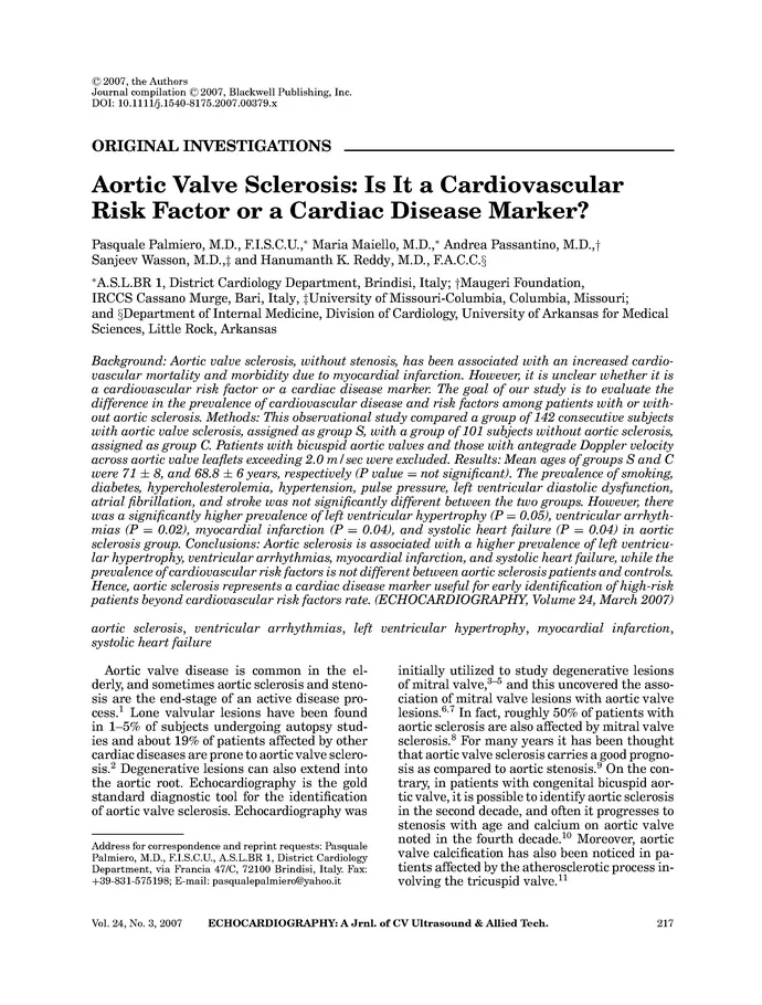 Aortic valve sclerosis: is it a cardiovascular risk factor or a cardiac ...