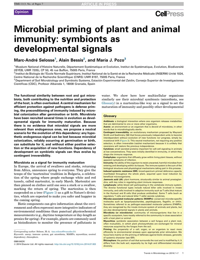 Microbial priming of plant and animal immunity: symbionts as ...