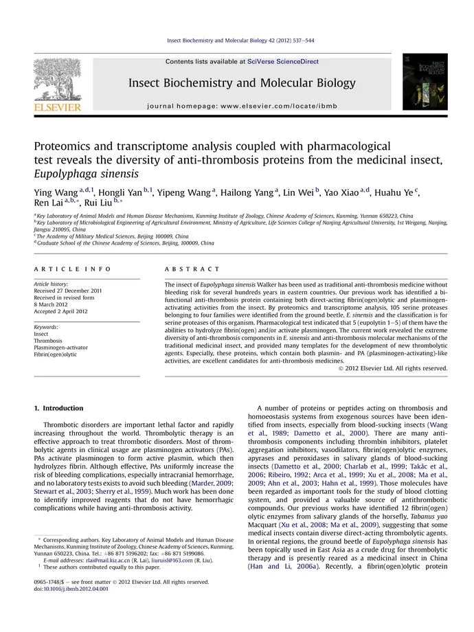 Proteomics and transcriptome analysis coupled with pharmacological test ...