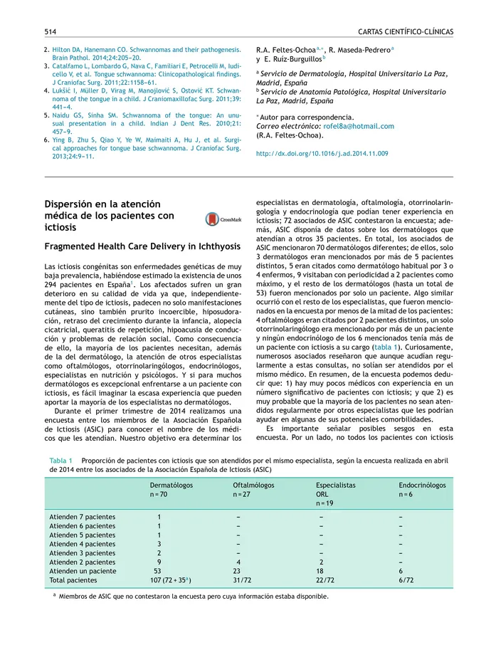 Fragmented Health Care Delivery in Ichthyosis