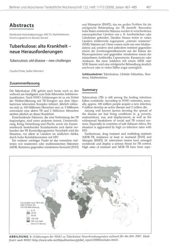 Tuberculosis; old disease new challenges - Tuberkulose: alte Krankheit ...